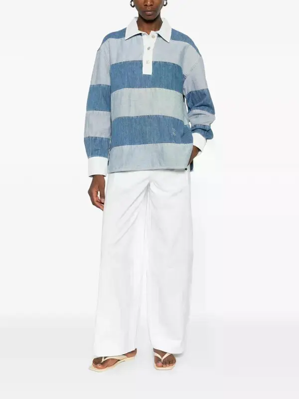 Closed Striped Polo Top