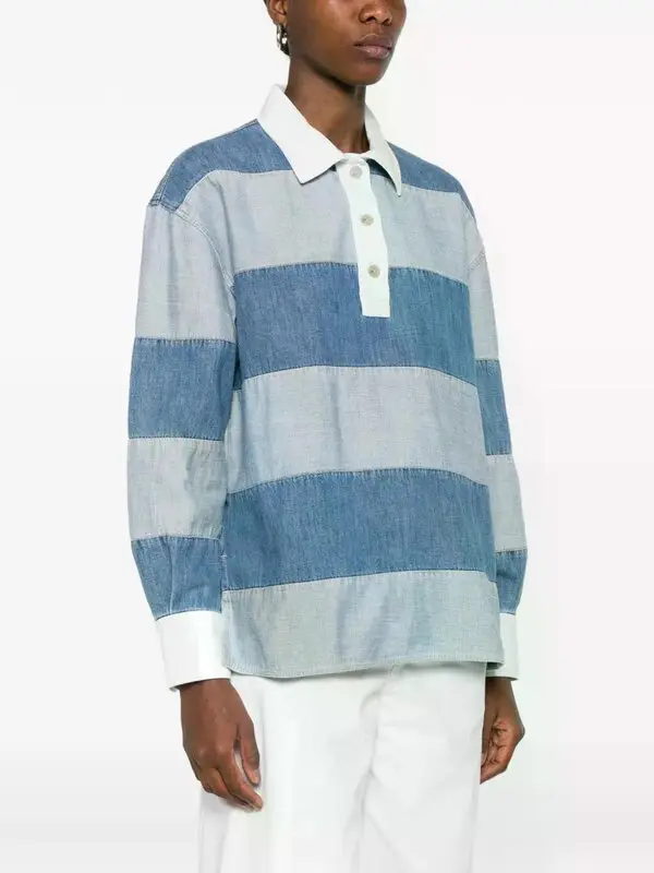 Closed Striped Polo Top