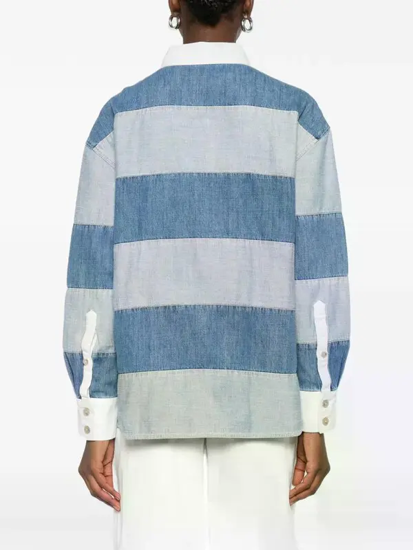 Closed Striped Polo Top