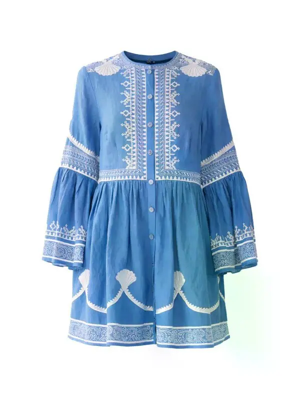 Camilla Button Detailed Mini Dress