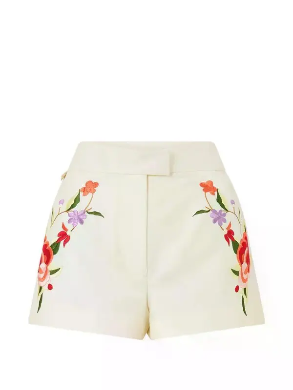 Camilla Floral-embroidered Shorts
