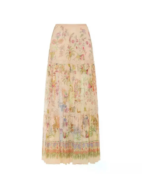 Etro Floral Print Skirt - Neutrals
