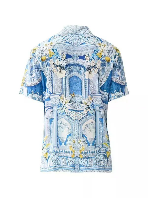 Camilla Camp-collared Patterned Shirt
