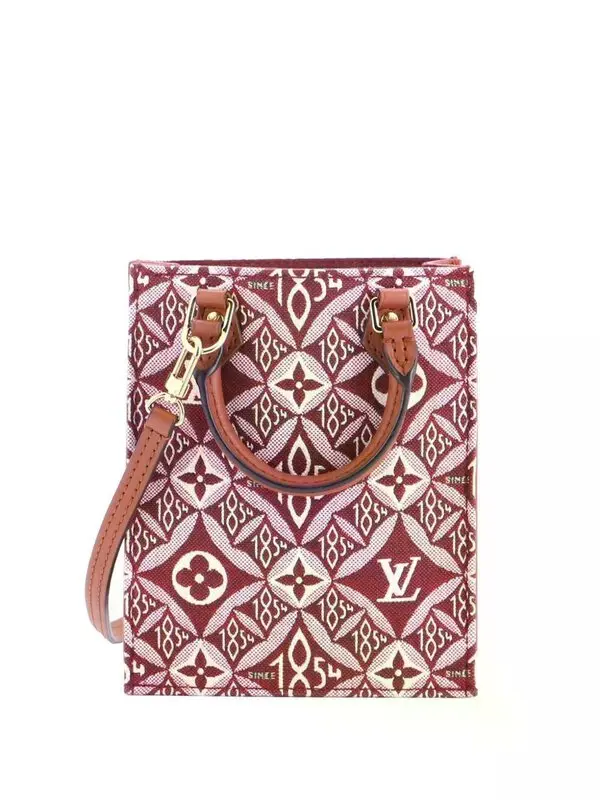 LOUIS VUITTON Petit Sac Plat Bag Limited Edition Since 1854 Monogram Jacquard - Red