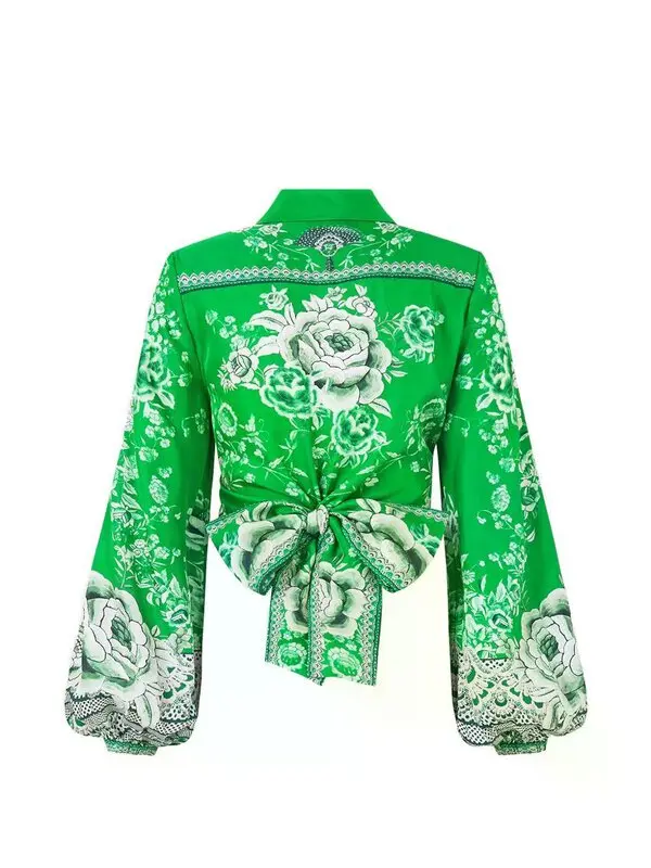 Camilla Cropped Wrap Blouse