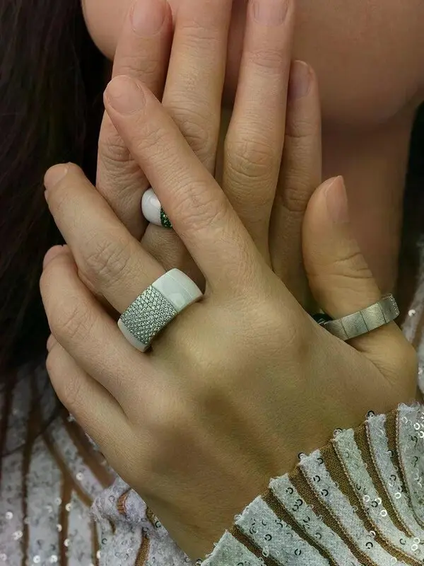Roberto Demeglio Diamond And White Gold Stretch Ring