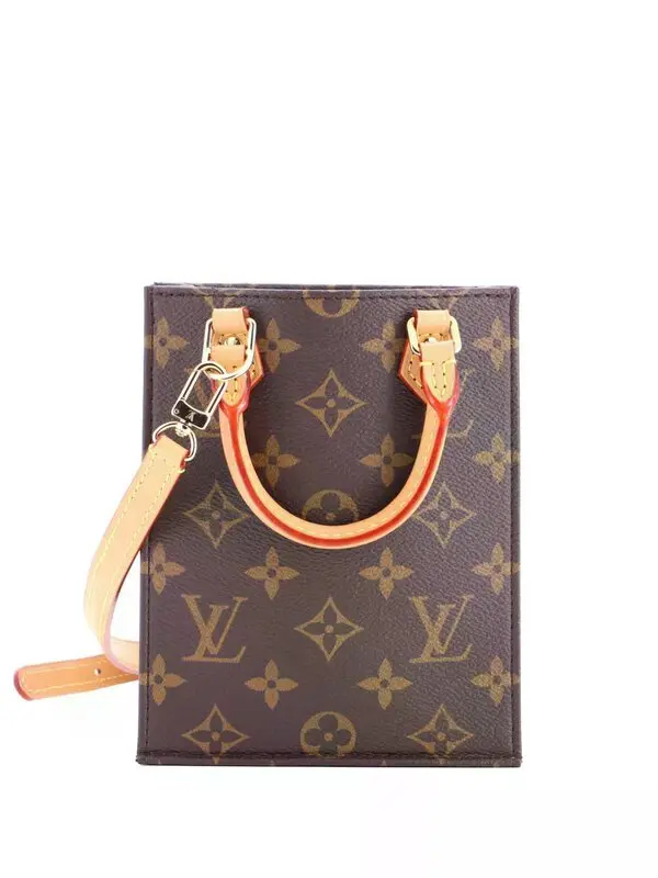 LOUIS VUITTON Petit Sac Plat Monogram Canvas Crossbody Bag