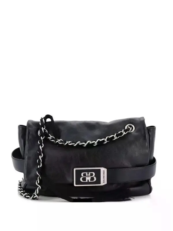 Balenciaga Modu Chain Flap Leather Shoulder Bag