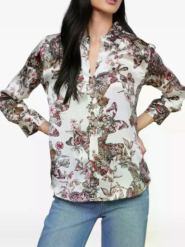 L'Agence Dani Floral Blouse - White