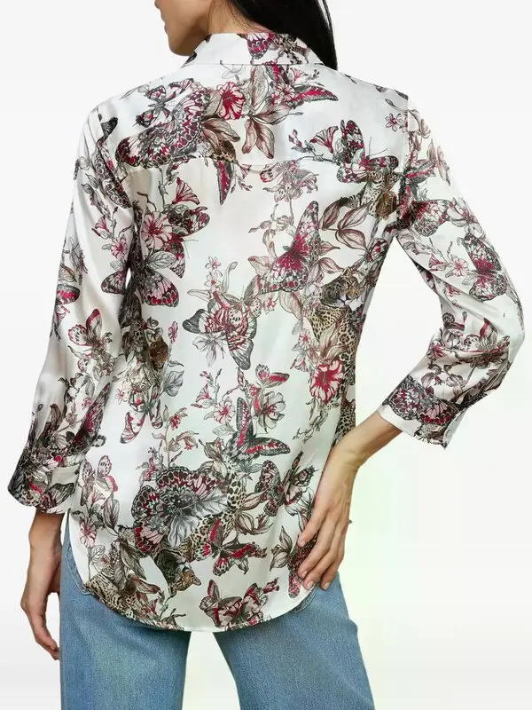 L'Agence Dani Floral Blouse - White
