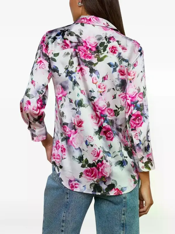 L'Agence Floral Print Blouse - White