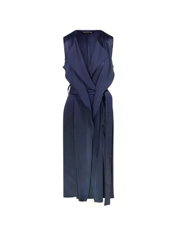 Victoria Beckham Sybil Belted V-neck Midi Dress