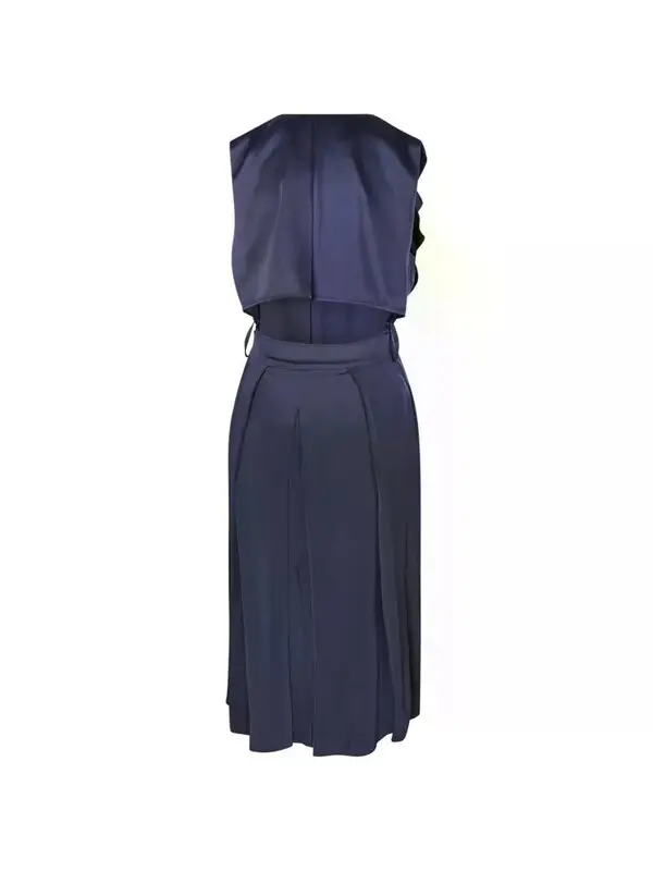 Victoria Beckham Sybil Belted V-neck Midi Dress