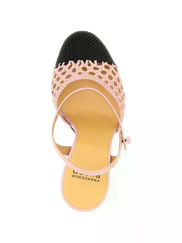 FRANCESCO RUSSO Crocheted Leather Pumps - Pink