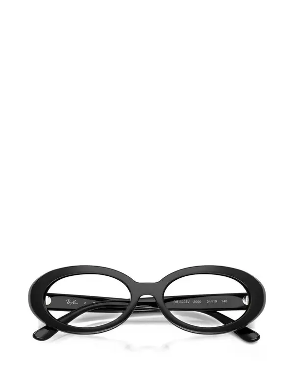 Ray-ban Logo-plaque Cat-eye Glasses - Black
