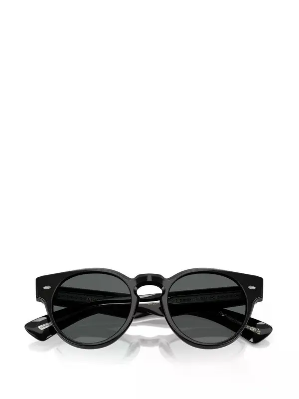 Oliver Spencer Round-frame Sunglasses - Black