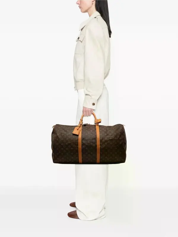 LOUIS VUITTON 1992 Monogram Keepall 60 Travel Bag - Brown