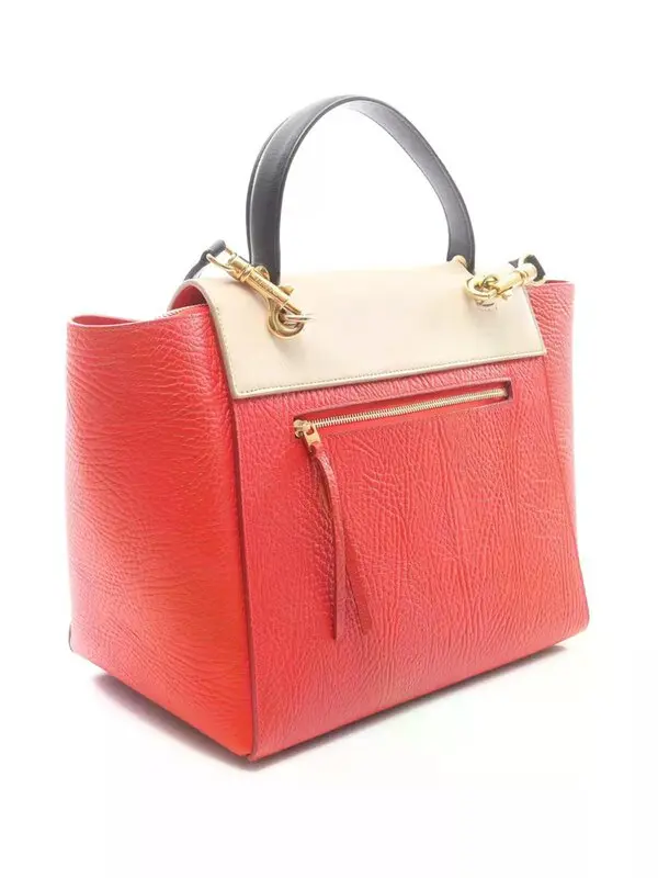 Celine Mini Tricolor Grained Calfskin Belt Bag Satchel - Red