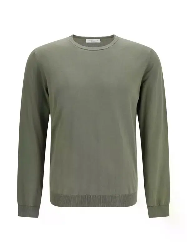ROBERTO COLLINA Long-sleeved Crew-neck Sweater - Green