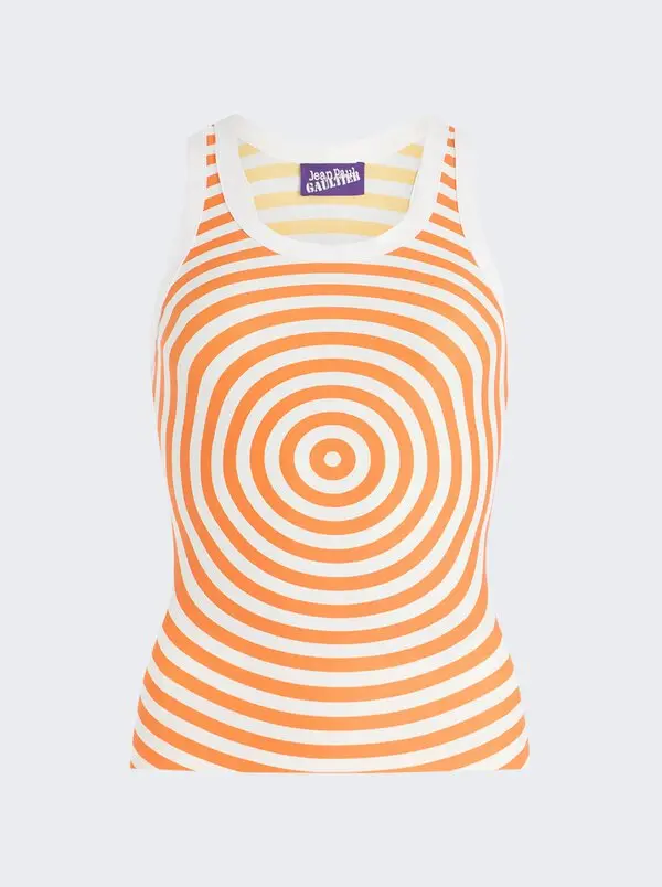 JEAN PAUL GAULTIER Printed Lycra Tank Top - Orange