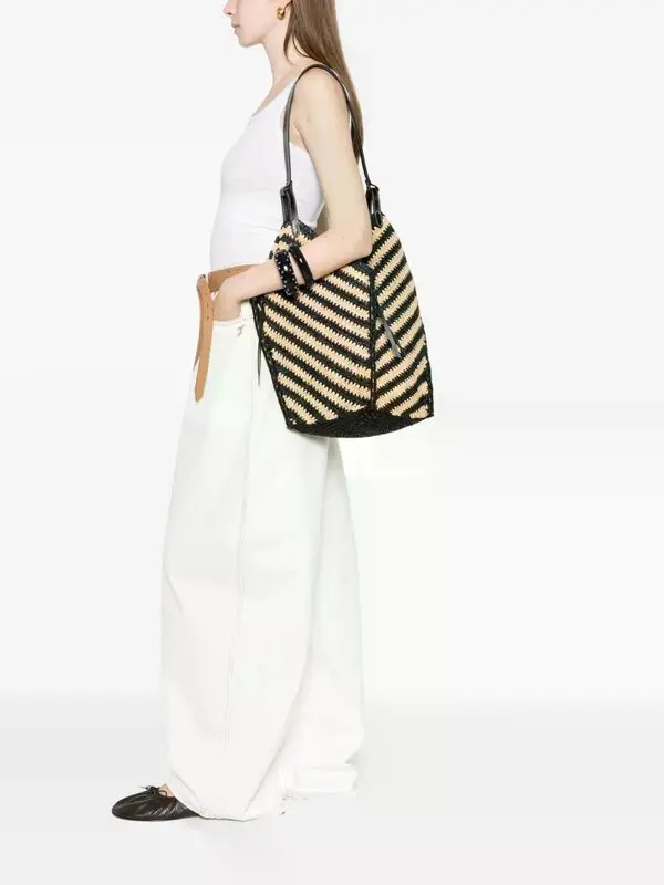 Isabel Marant Étoile Tampa Striped Shoulder Bag - Black