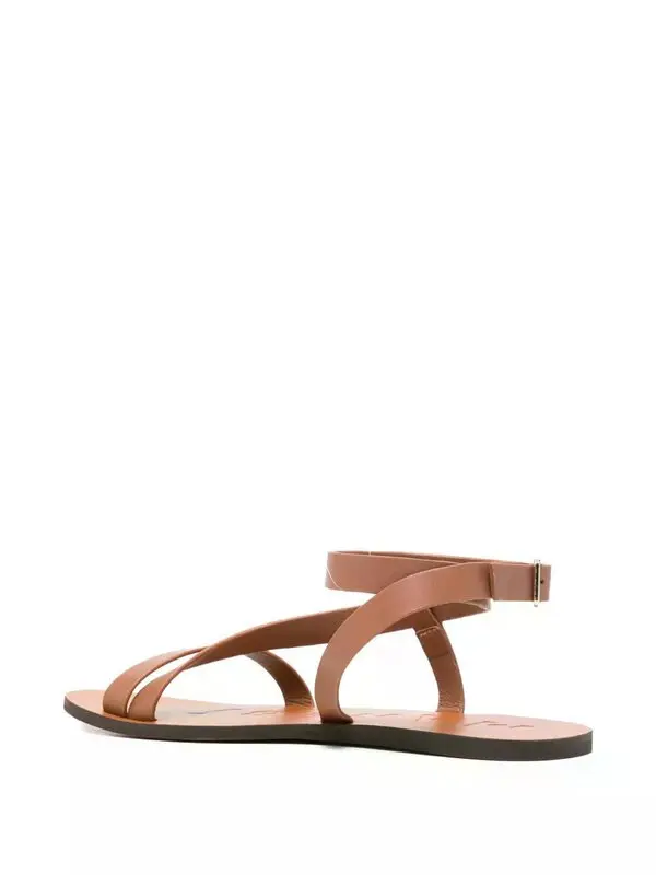 Manebí Flat Buckle Strap Sandals - Brown