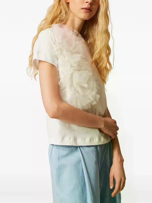 TWINSET Tulle Flowers T-shirt