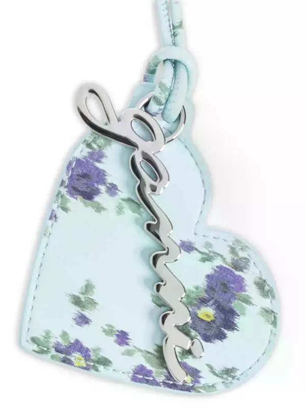 GANNI Floral-print Heart-shaped Mirror Charm
