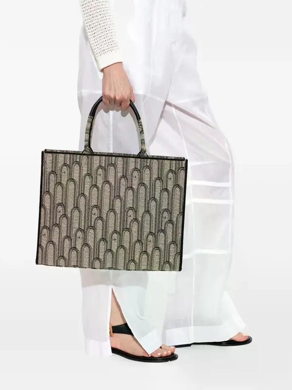 Furla Patterned Tote Bag - Neutrals