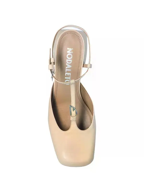 NODALETO Leather T-strap Pumps - Neutrals