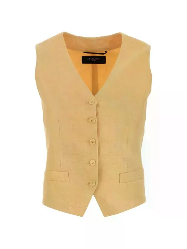Max Mara Button Detailed Waistcoat - Neutrals