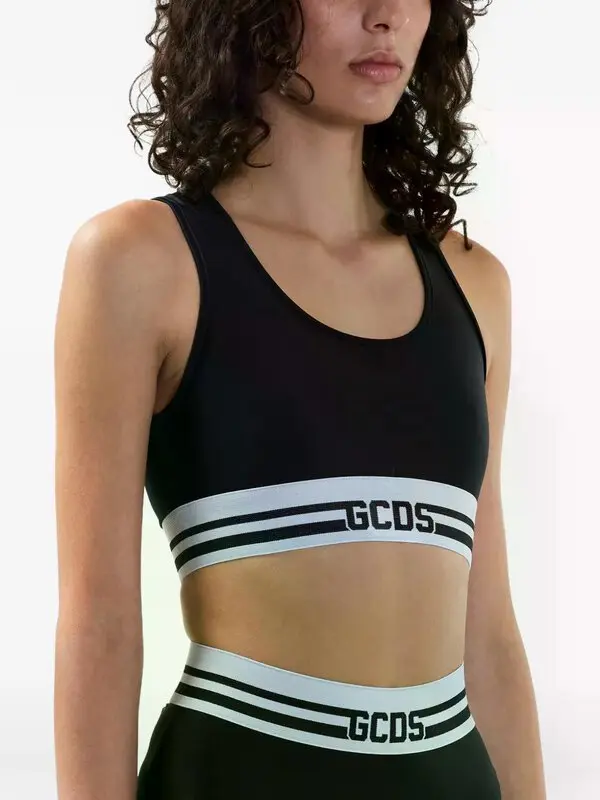 Gcds Logo-detail Crop Top - Black