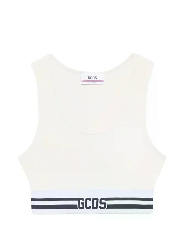 Gcds Logo Detail Crop Top - White