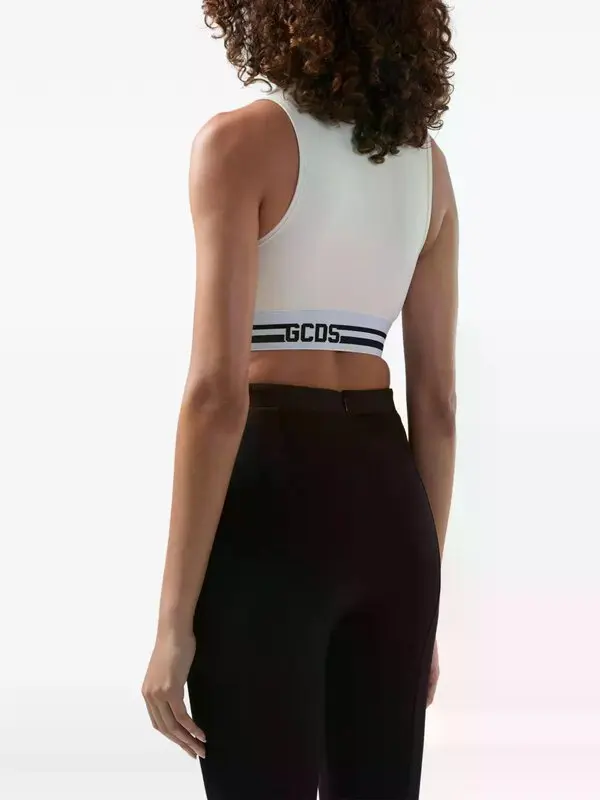Gcds Logo Detail Crop Top - White