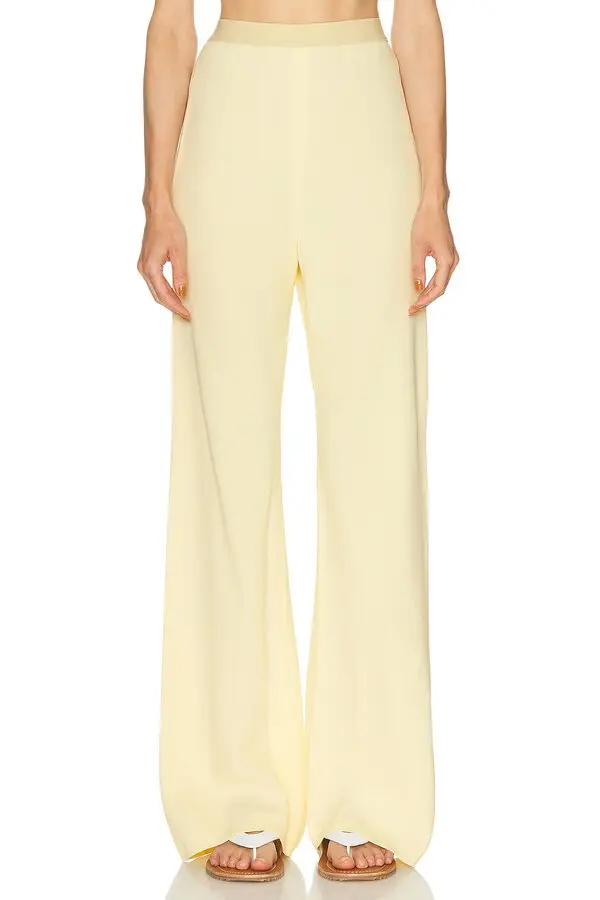Wardrobe.NYC Crepe Bias Cut Pant - Butter