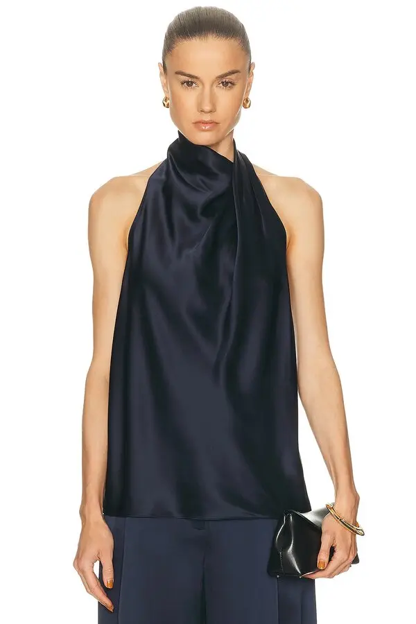 THE SEI Draped Halter Top - Space