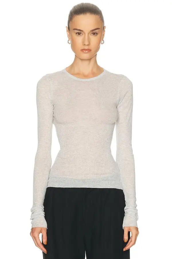 SKIMS Sheer Cotton Long Sleeve Tee