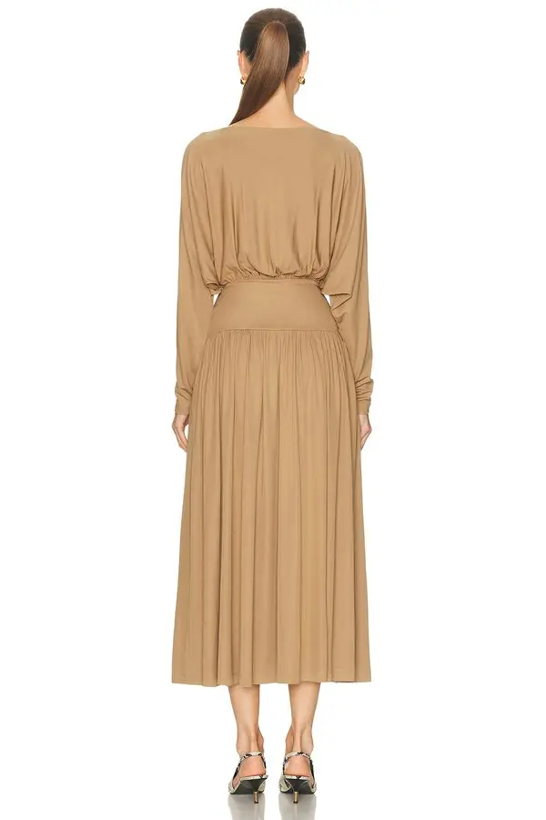 TOTEME Boatneck Jersey Dress - Nutmeg