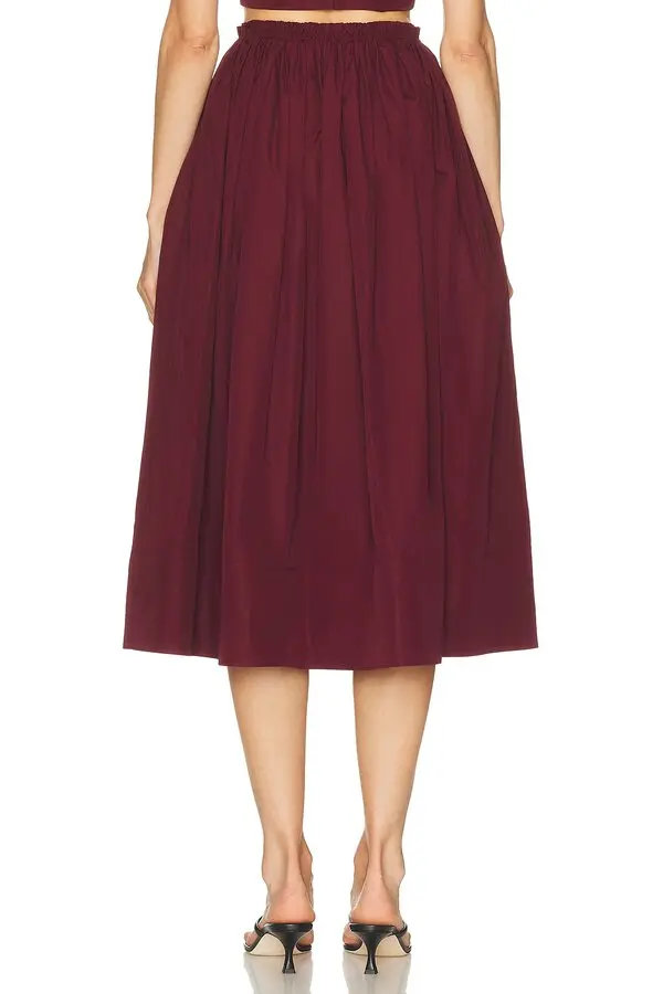 Gabriela Hearst Shiva Pleated Poplin Skirt