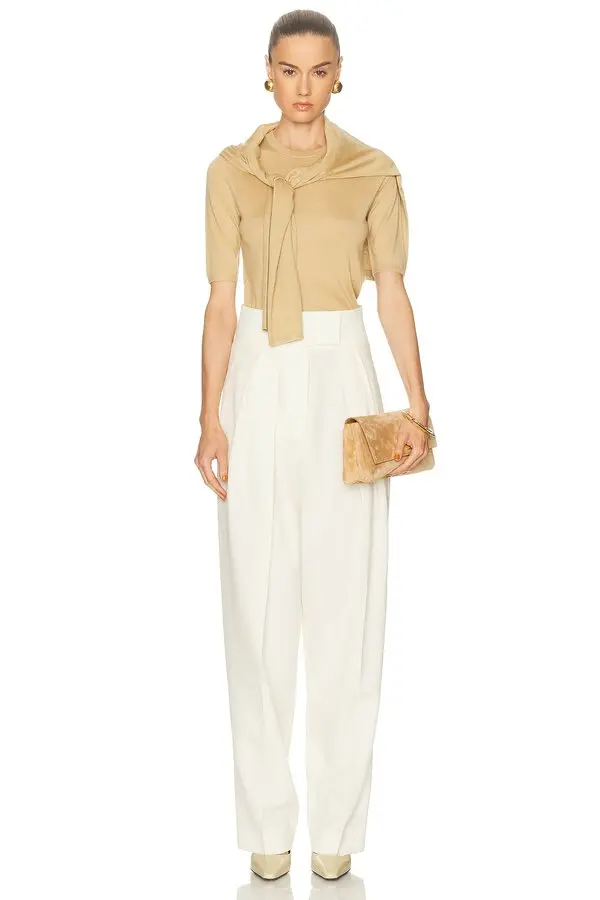 Gabriela Hearst Chryse Short Sleeve Top - Hay