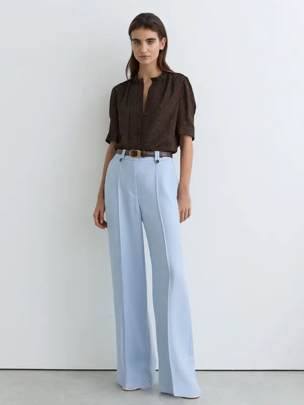 REISS Alina Animal-print Silk Blouse