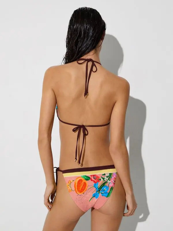 REISS Floral Print Triangle Bikini Top