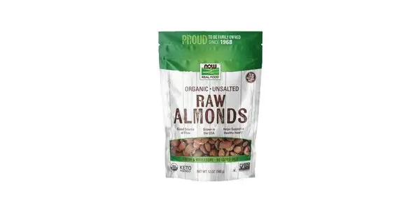 NOW FOODS Organic Raw Almonds Unsalted - No Color