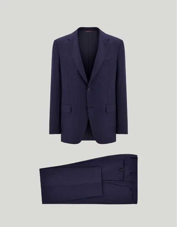 Canali And Light 170's Wool And Silk Regular-fit Suit - Blue
