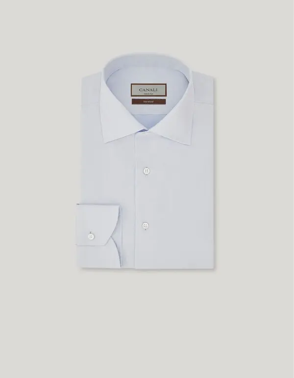Canali Sea Island Cotton Twill Regular-fit Shirt - Light Blue