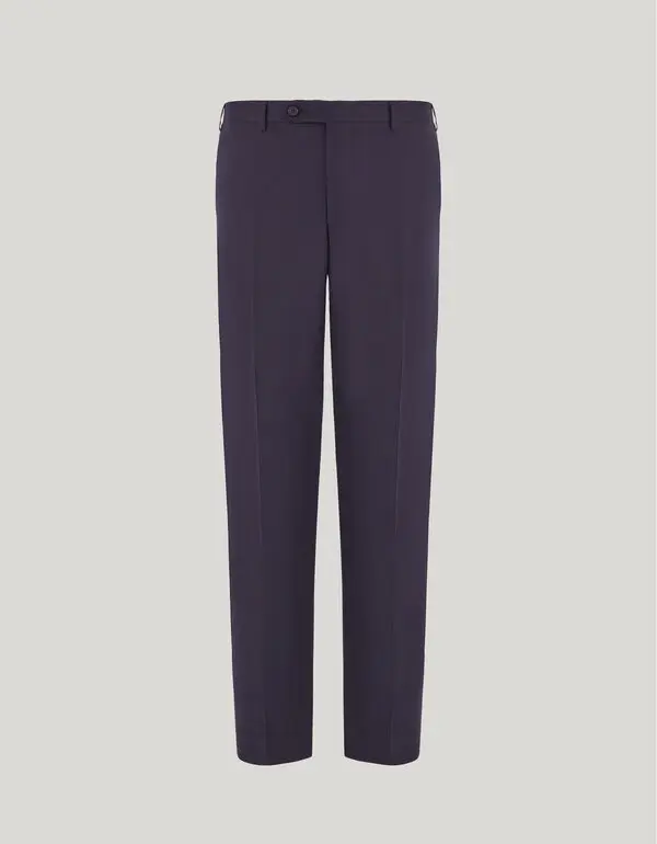 Canali 180's Wool Regular-fit Pants - Blue