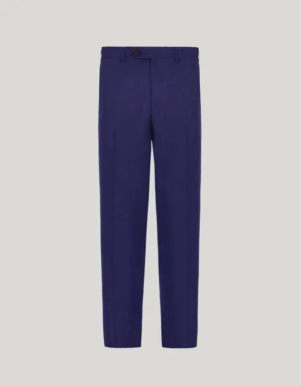 Canali 150's Wool Regular-fit Trousers - Blue
