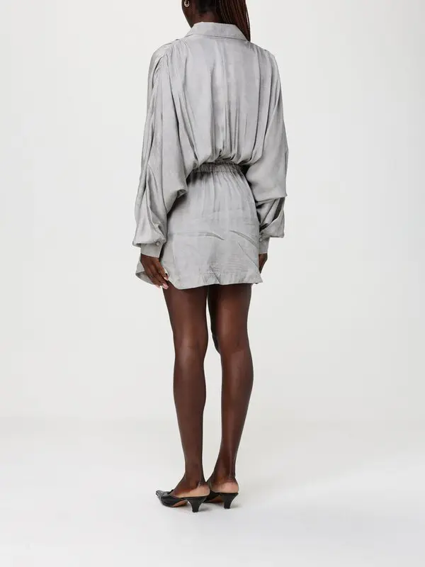 Andamane Gathered Draped Dress - Grey