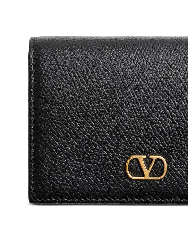 Valentino Garavani Vlogo Signature Grainy Leather Wallet - Black