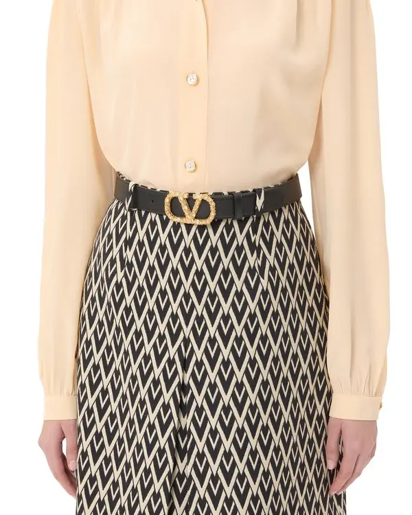 Valentino Garavani Vlogo Signature Leather Belt